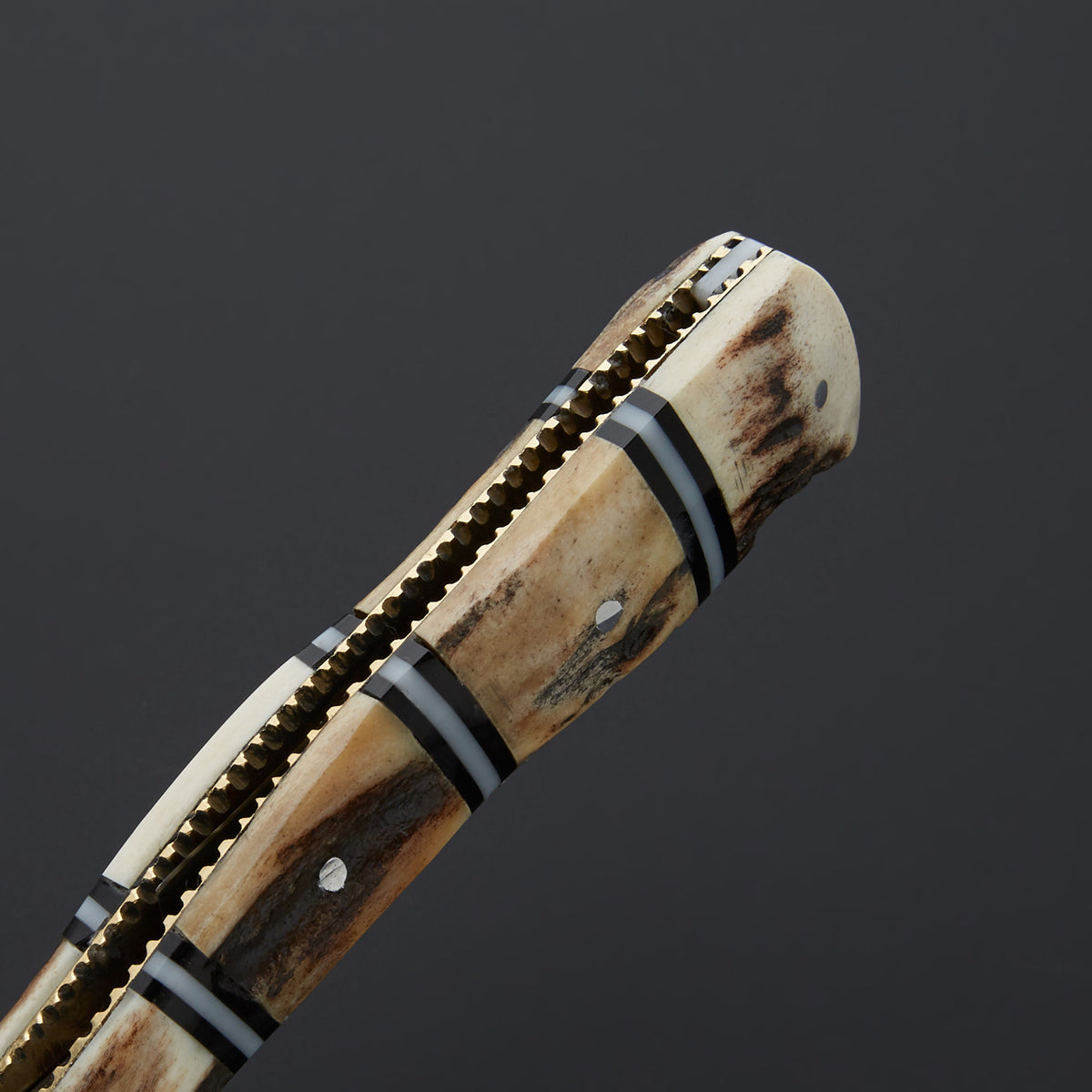 Custom Handmade Damascus Steel Stag Horn Razor With Leather Sheath Han ...