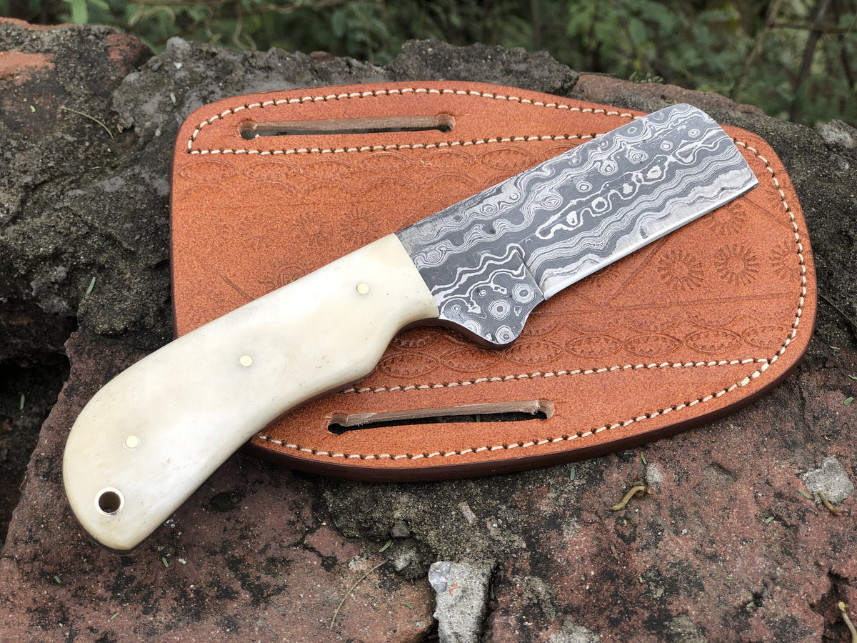 Custom Handmade Damascus Steel Bull Cutter knife – NB Knives