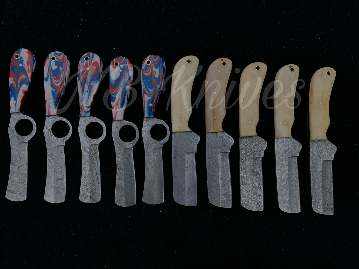 |NB KNIVES| CUSTOM HANDMADE LOT OF 10 COW BOY BULL CUTTER KNIVES WITH ...