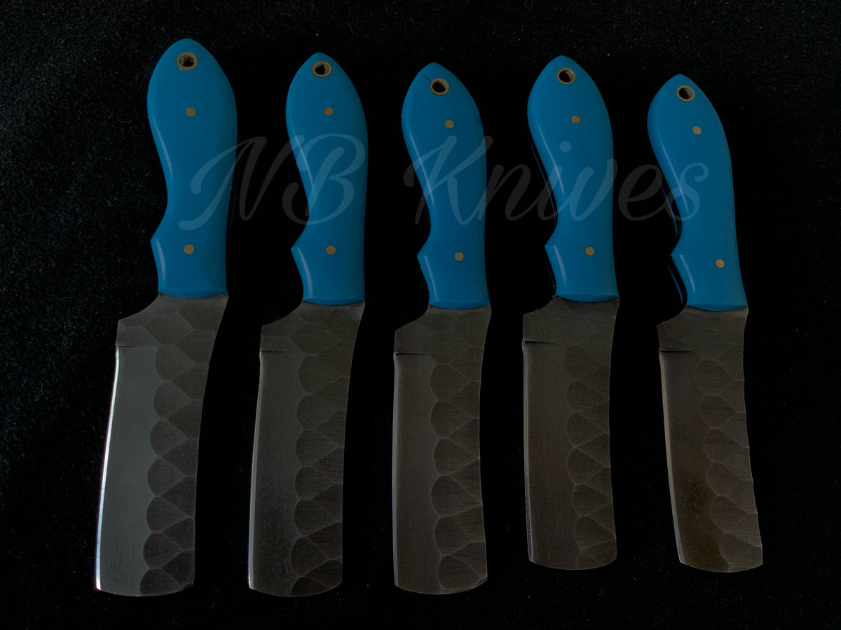|NB KNIVES| CUSTOM HANDMADE LOT OF 5 COW BOY BULL CUTTER KNIVES WITH L ...