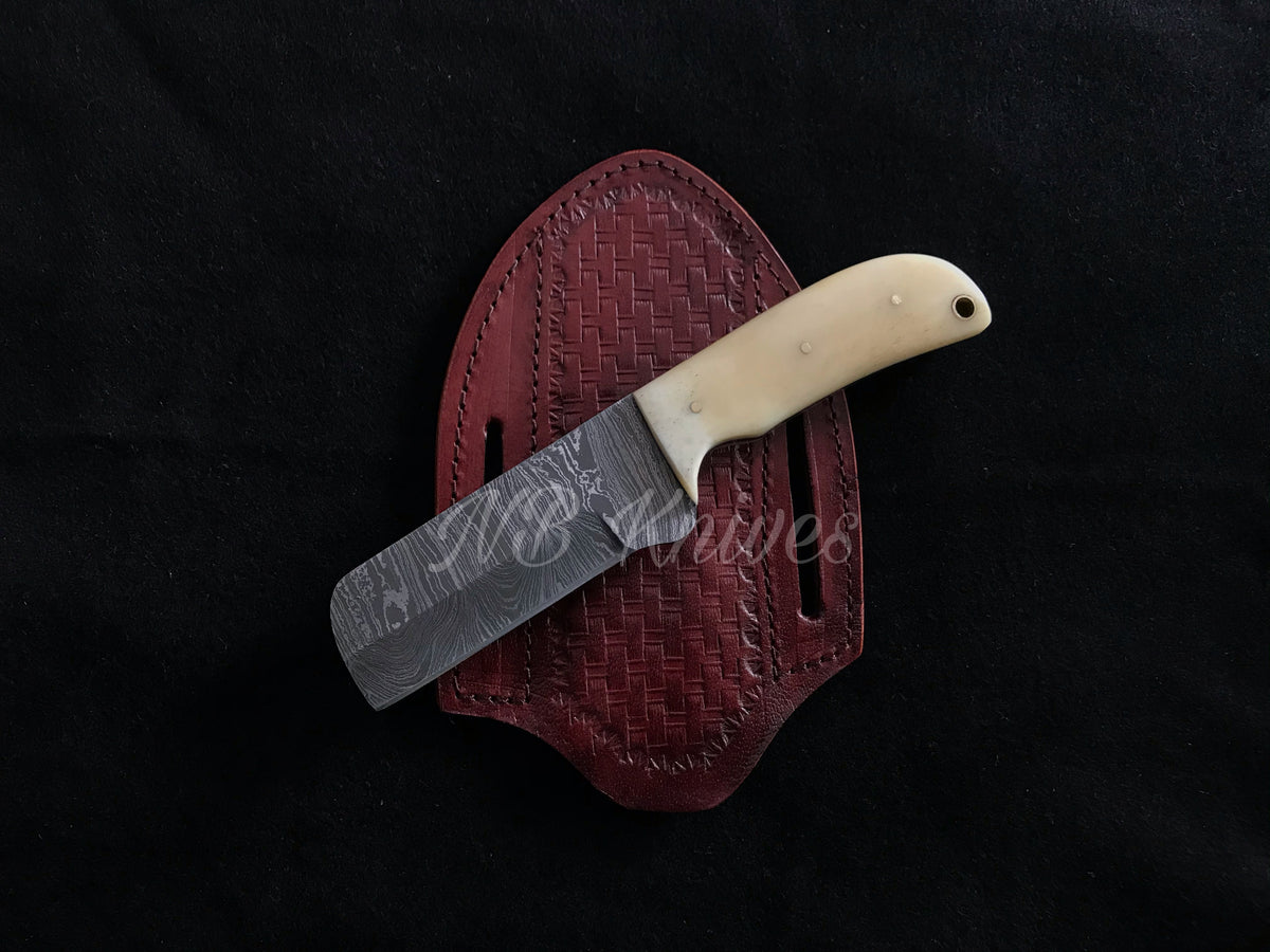 |NB KNIVES| CUSTOM HANDMADE COWBOY BULL CUTTER KNIFE WITH LEATHER SHEA ...