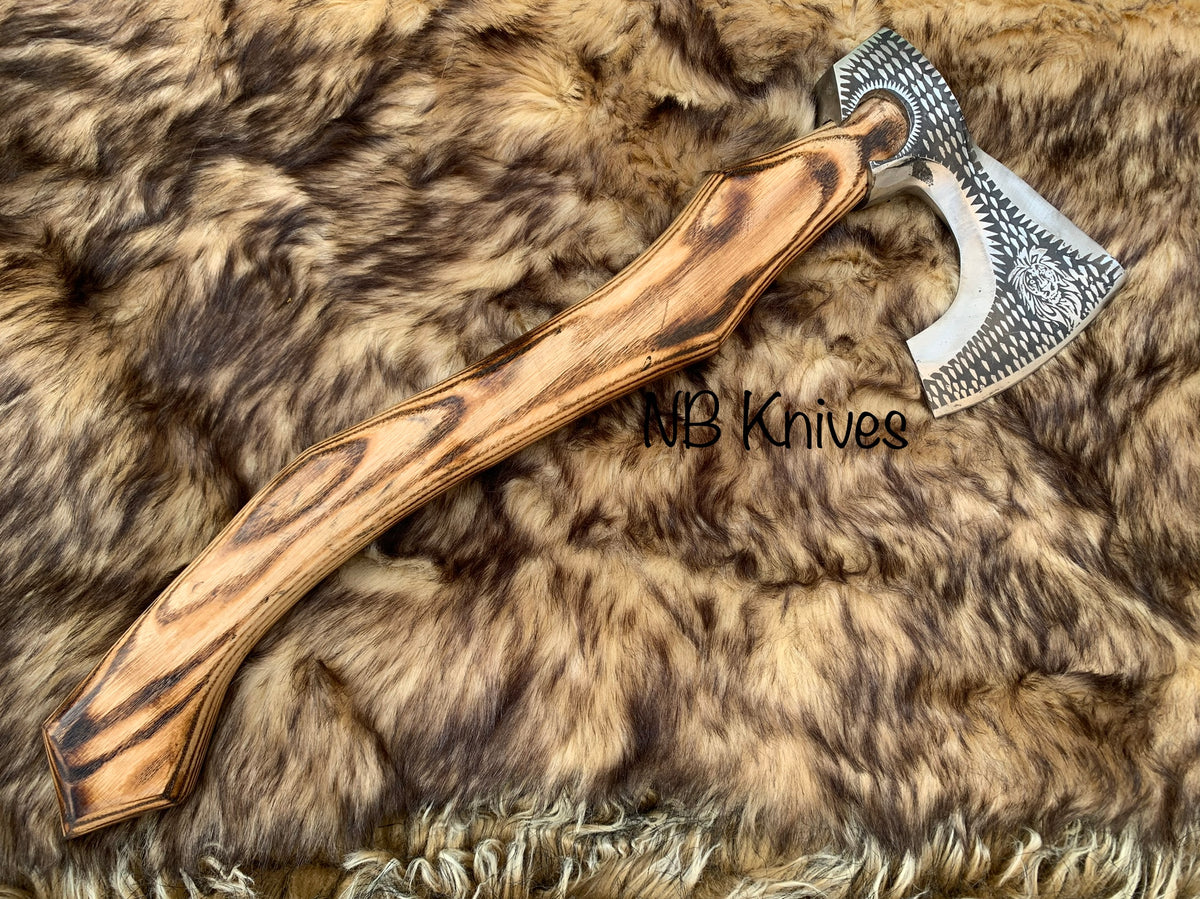|NB KNIVES| Custom Handmade Viking axe, battle Axe, Engraved Axe, pers ...