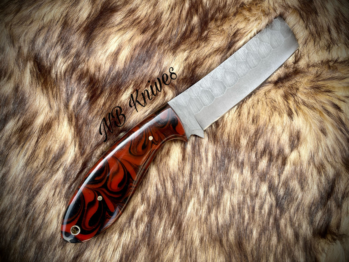 |NB KNIVES| CUSTOM HANDMADE COWBOY BULL CUTTER KNIFE WITH LEATHER SHEA ...