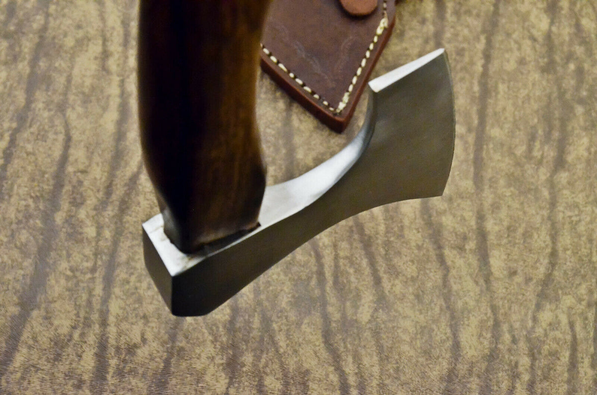 Custom Handmade 1095 Steel Axe Handle Rosewood With Beautiful Leather ...