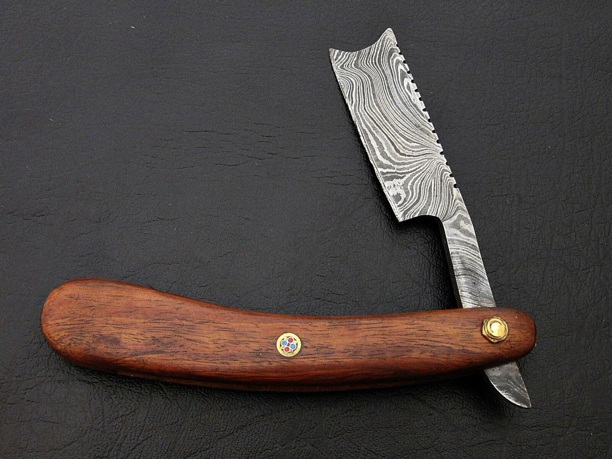 CUSTOM HANDMADE DAMASCUS STRAIGHT RAZOR – NB Knives